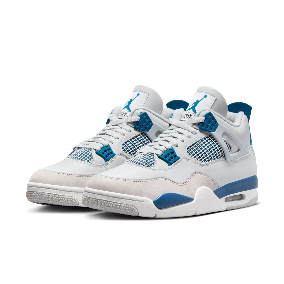 AIR JORDAN - RETRO 4 - WHITE/MILITARY BLUE/GREY RELEASING 05/04 – Nohble
