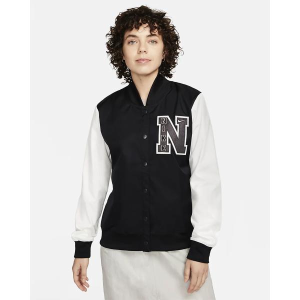 Nike - Women - NSW Varsity Patch Jacket - Black/Sail/Dk Smoke Grey – Nohble