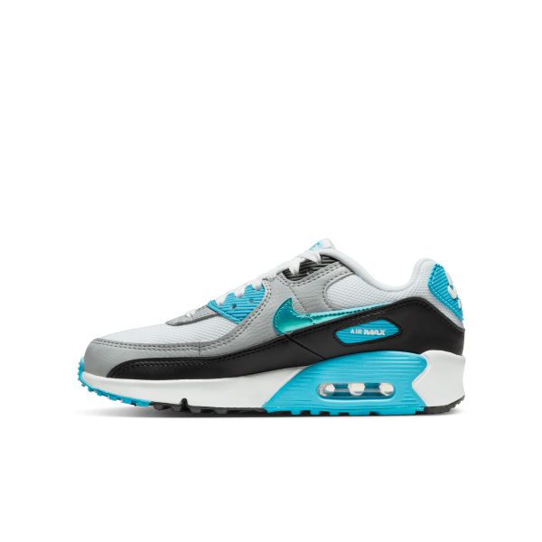 Nike - Boy - GS Air Max 90 - White/Blue Lightning – Nohble