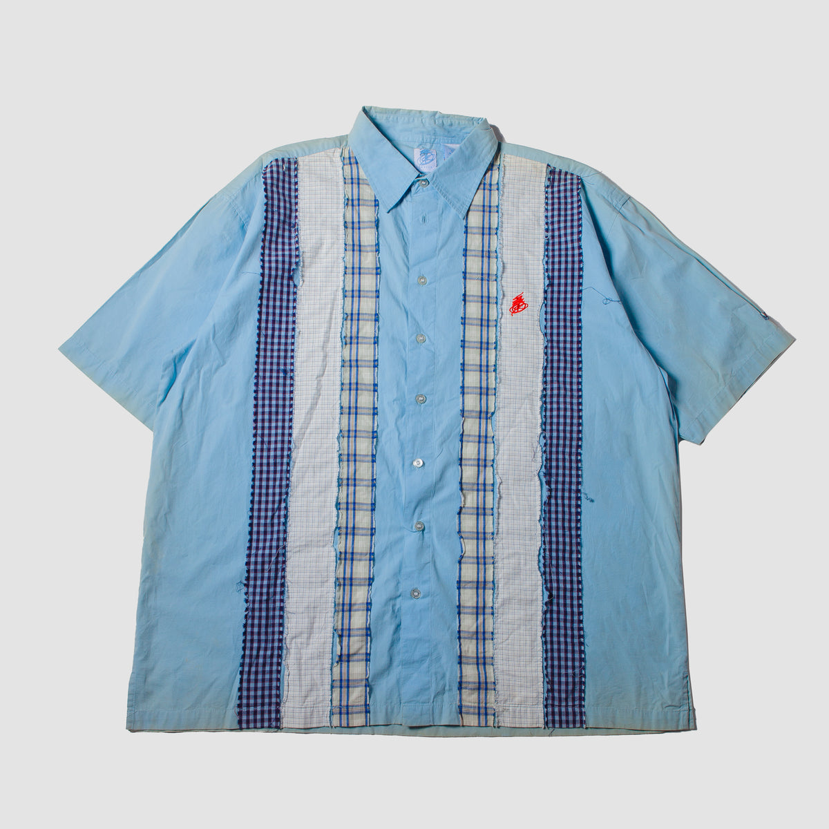 Vintage - Men - Mecca S/S Fabric Patchwork Buttondown shirt - Blue/Mul ...